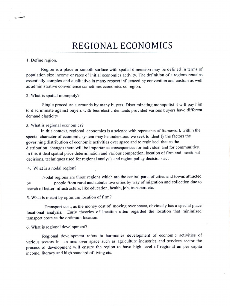 Understanding Regional Economics Concepts | PDF | Economics | Monopoly
