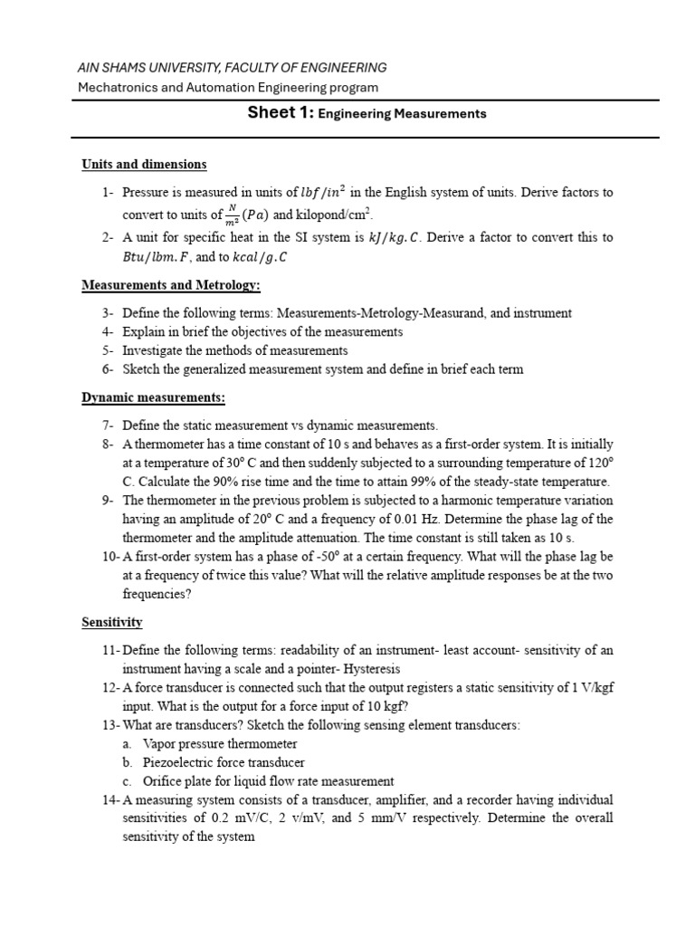 Sheet 01 | PDF | Science & Mathematics