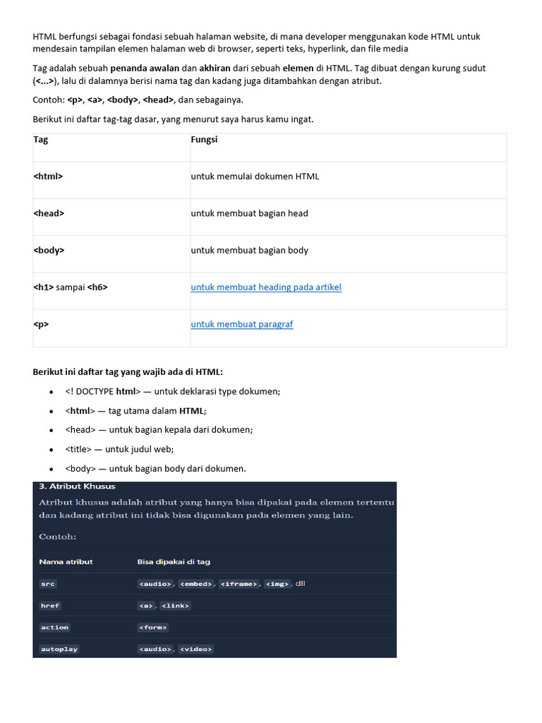 Catatan Penting HTML | PDF | Komputer