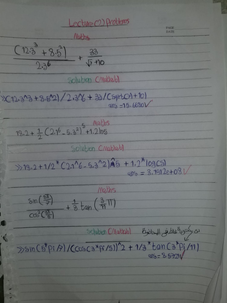 2nd Sec and Lec Matlab Prob | PDF | Teaching Methods & Materials