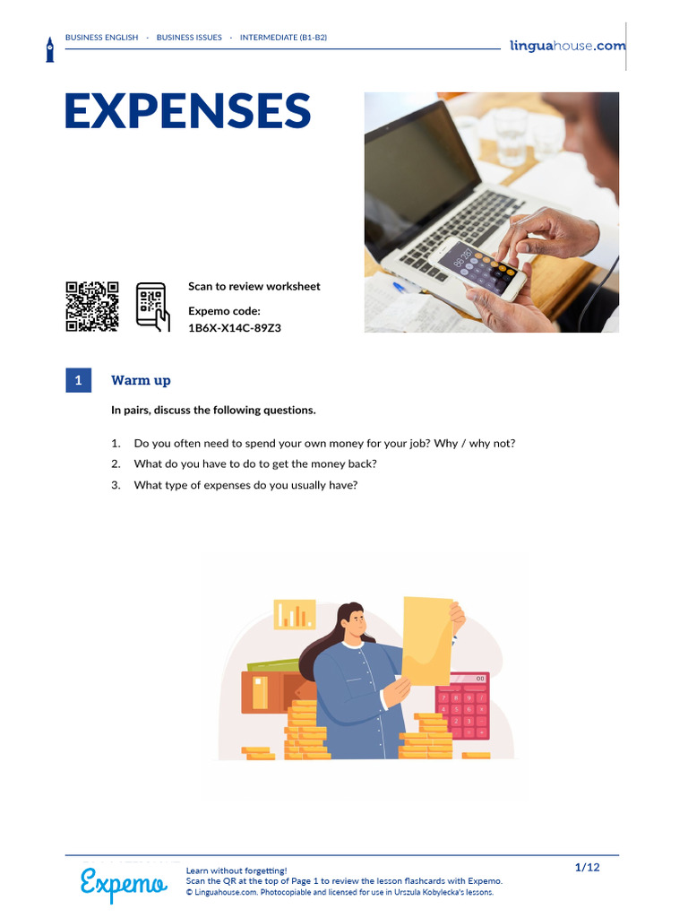 Business English: Understanding Expenses | PDF | Vocabulary | Learning