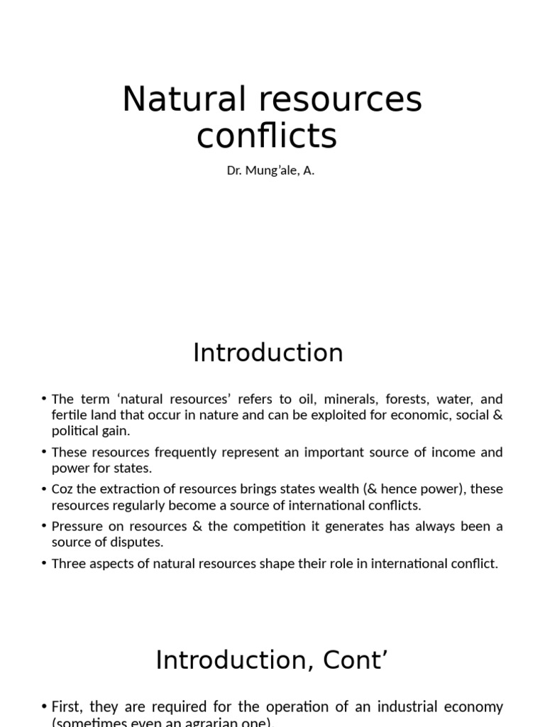 Natural Resources Conflicts | PDF | Water Scarcity | Environmental ...