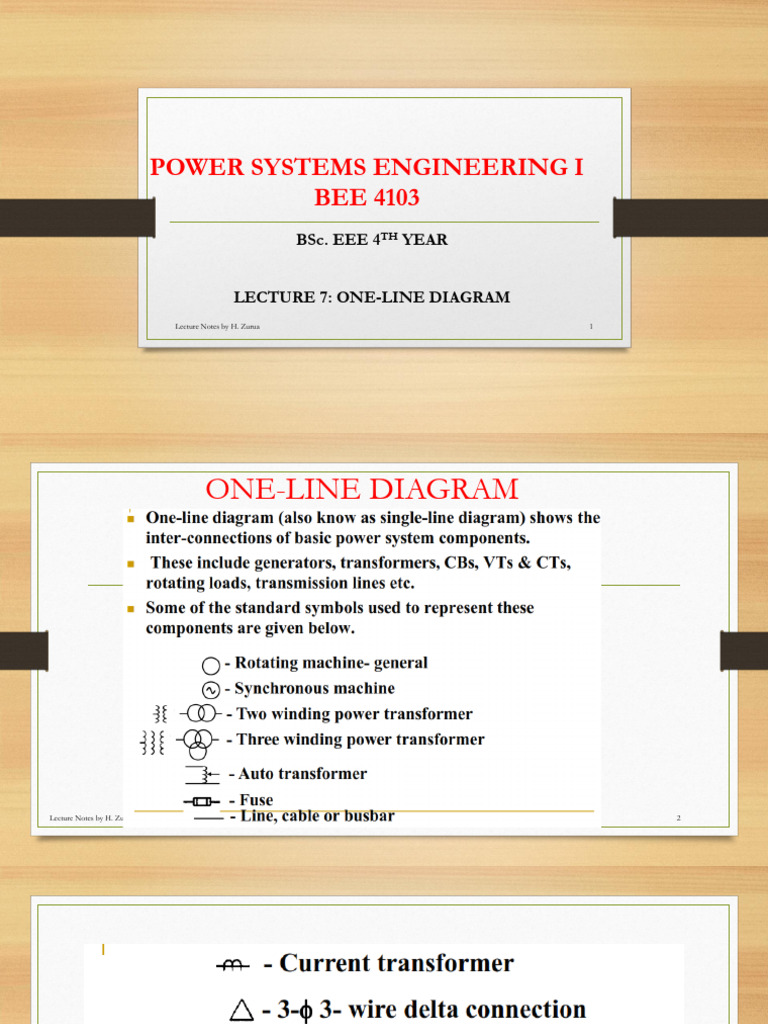 BEE 4103 Lecture 7 - The One-Line Diagram | PDF