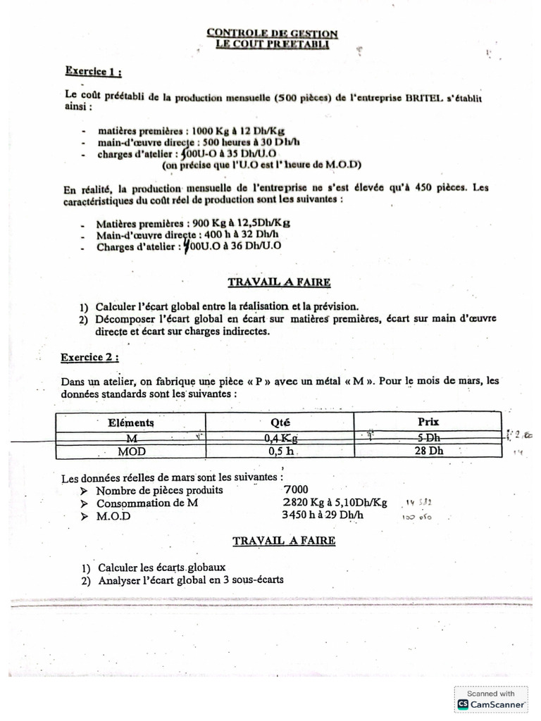 Exercices + Corrigés | PDF