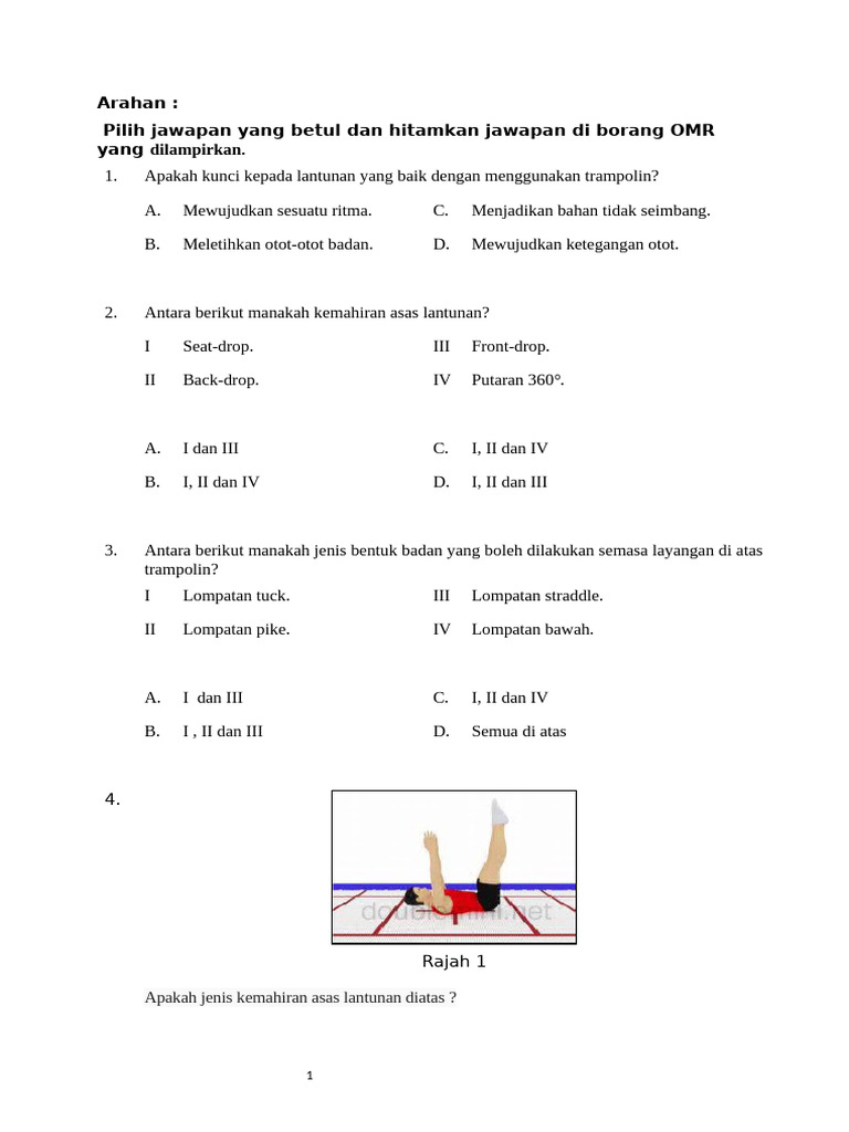 Soalan PJK T1 (Pep Pertengahan Ogos 2024) | PDF