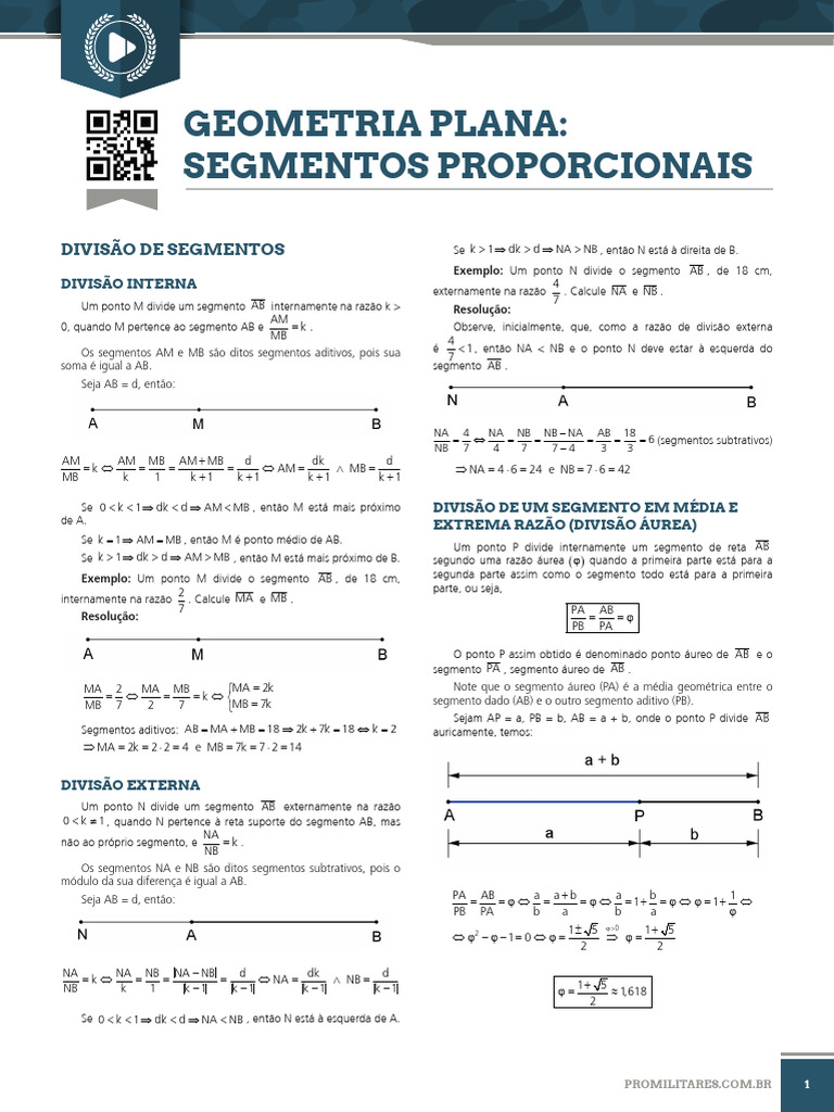 24 Geometria Plana Segmentos Proporcionais | PDF | Triângulo | Círculo
