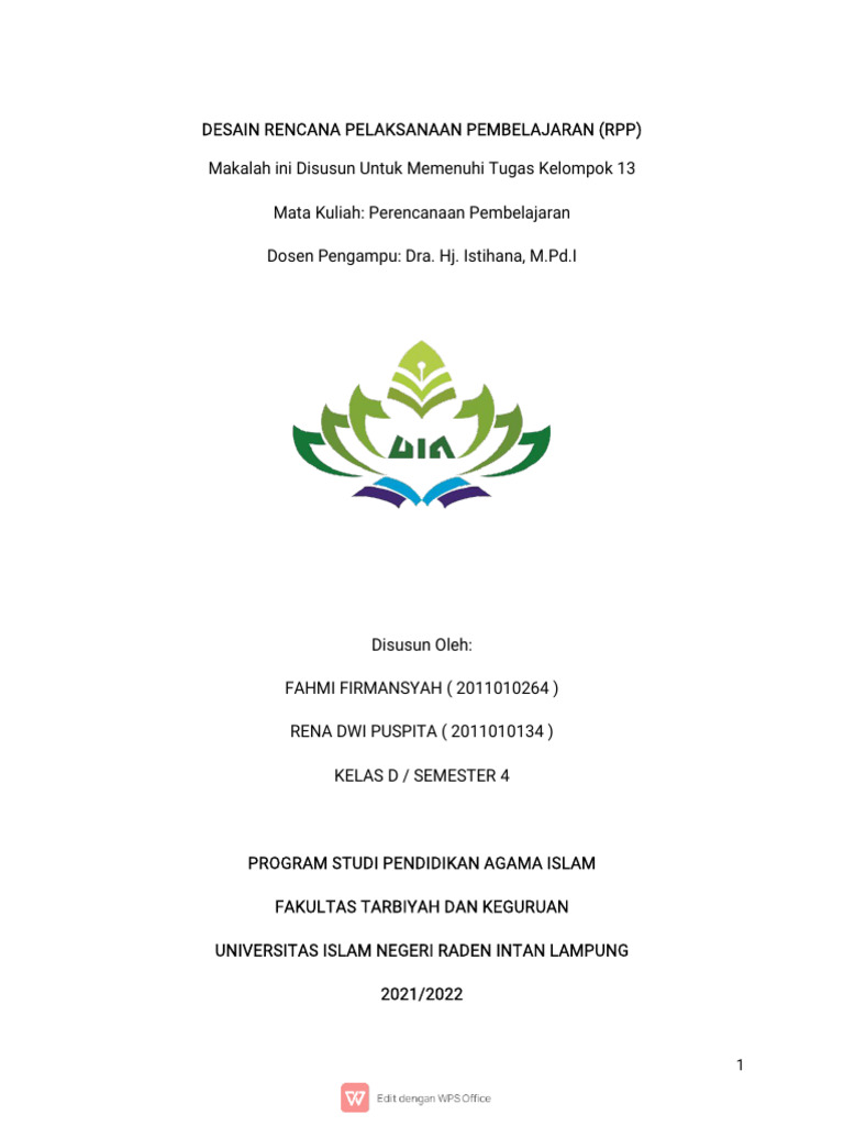 Kel.13 Perencanaan Pembelajaran | PDF