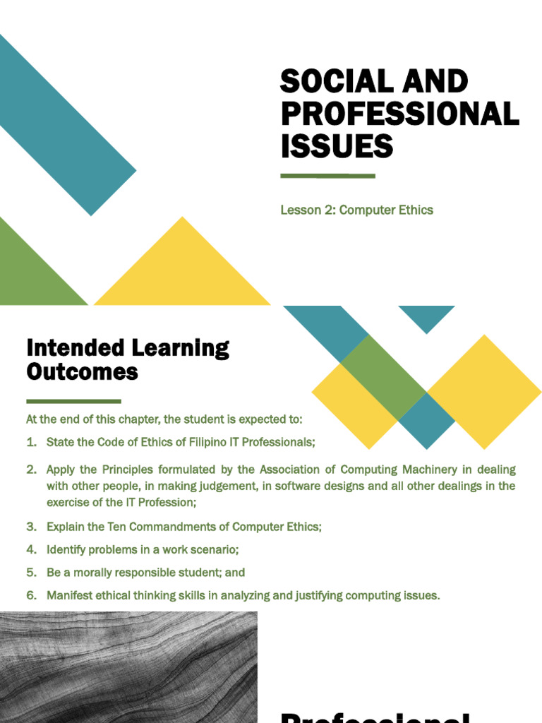 LESSON 2 Computer Ethics | PDF | Morality