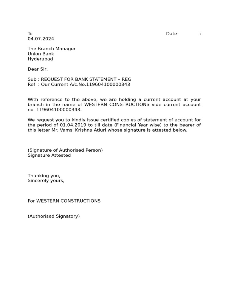 Andhra Bank Request Lettres | PDF | Finance & Money Management