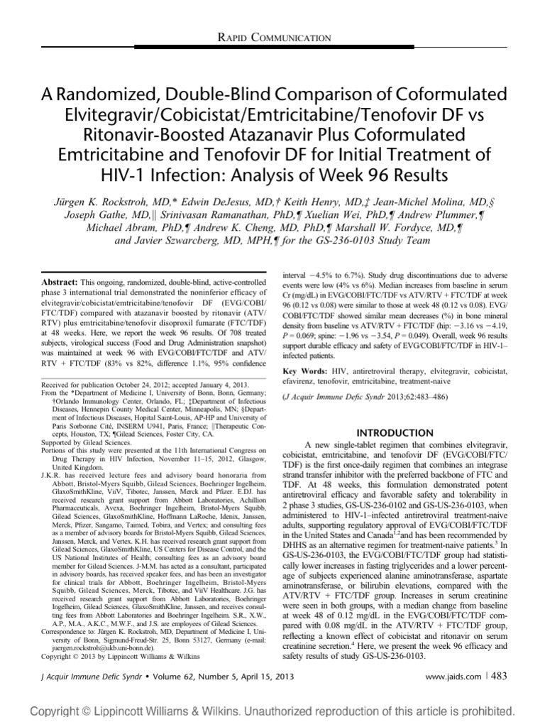 A Randomized, Double Blind Comparison Of.2 | PDF | Management Of Hiv ...