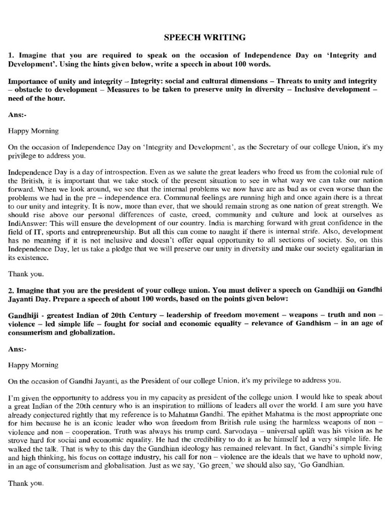 Speech Writing | PDF