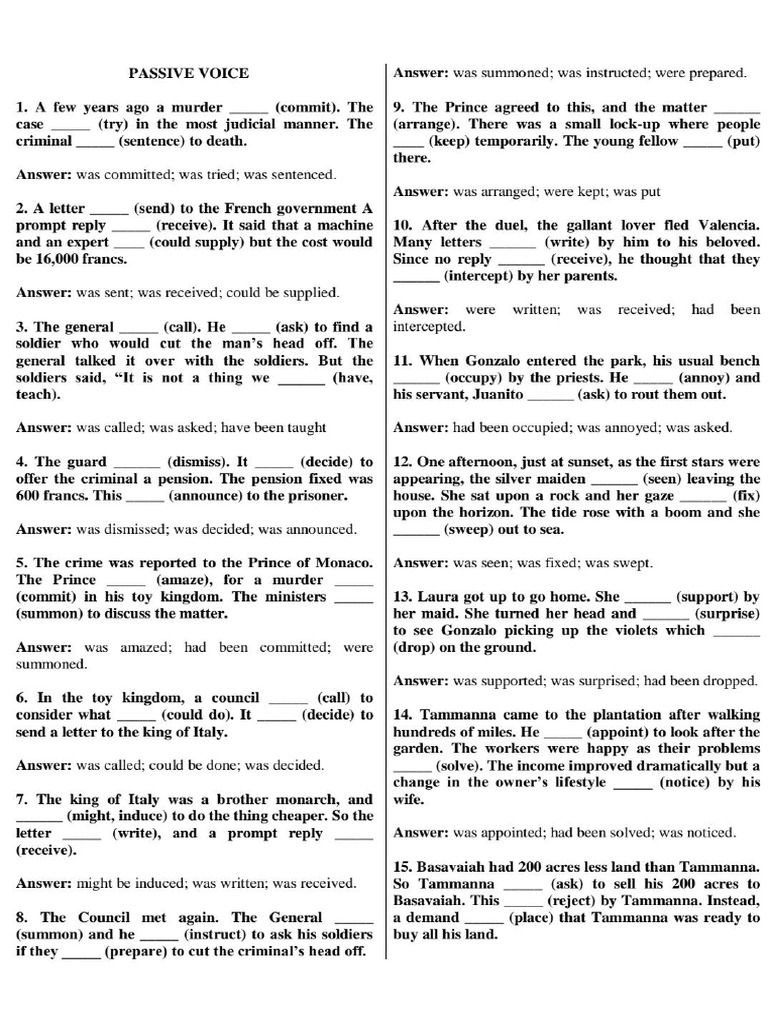 Passive Form Verbs | PDF