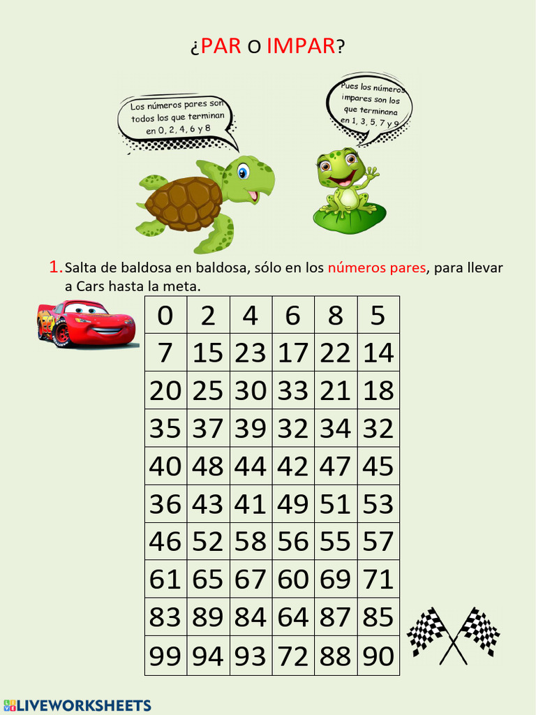 Juego de Números Pares e Impares | PDF