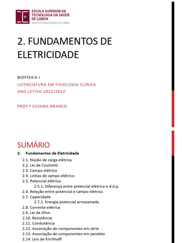 Fundamentos de Eletricidade | PDF | Campo elétrico | Eletricidade