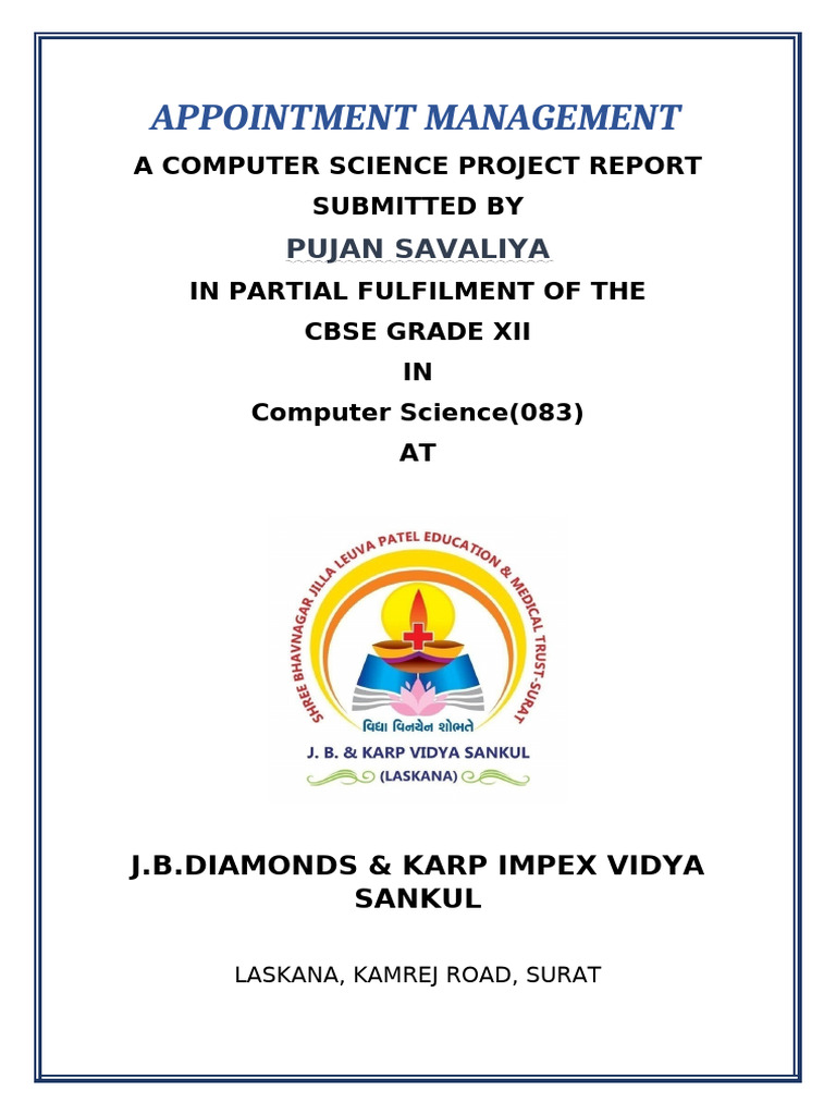 Appointment Management System Project | PDF | My Sql | Relational Database
