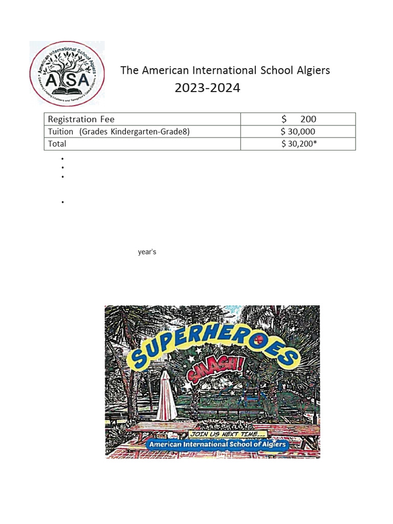 AIS Algiers Tuition Fees 2023-2024 | PDF