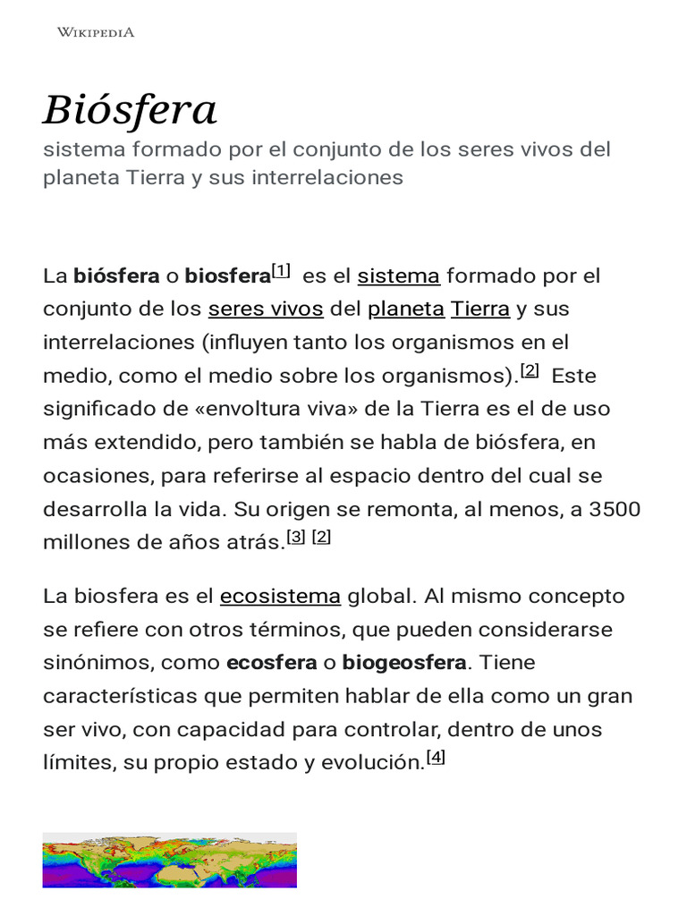 Concepto y características de la biosfera | PDF | Naturaleza | Ciencia ...