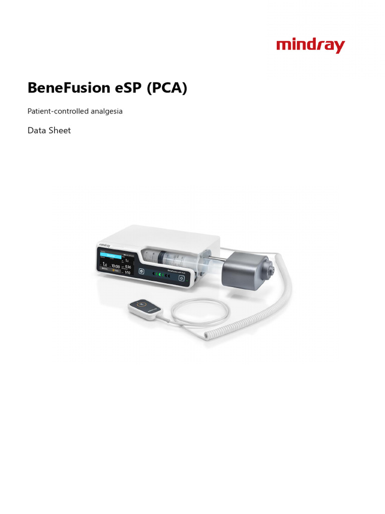 BeneFusion eSP PCA Datasheet | PDF | Syringe | Intravenous Therapy