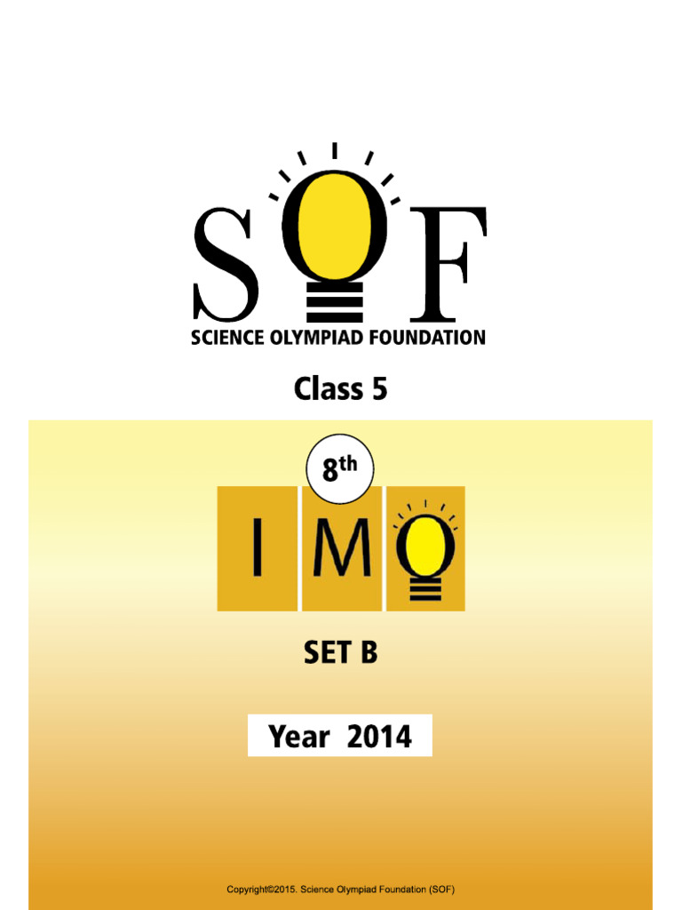 IMO Class 5 - 2014 - Set B - L1 | PDF