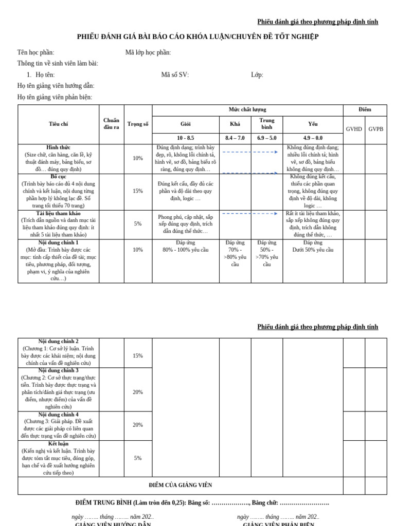 4.dinh Tinh - Danh Gia Bai Bao Cao KLTN | PDF