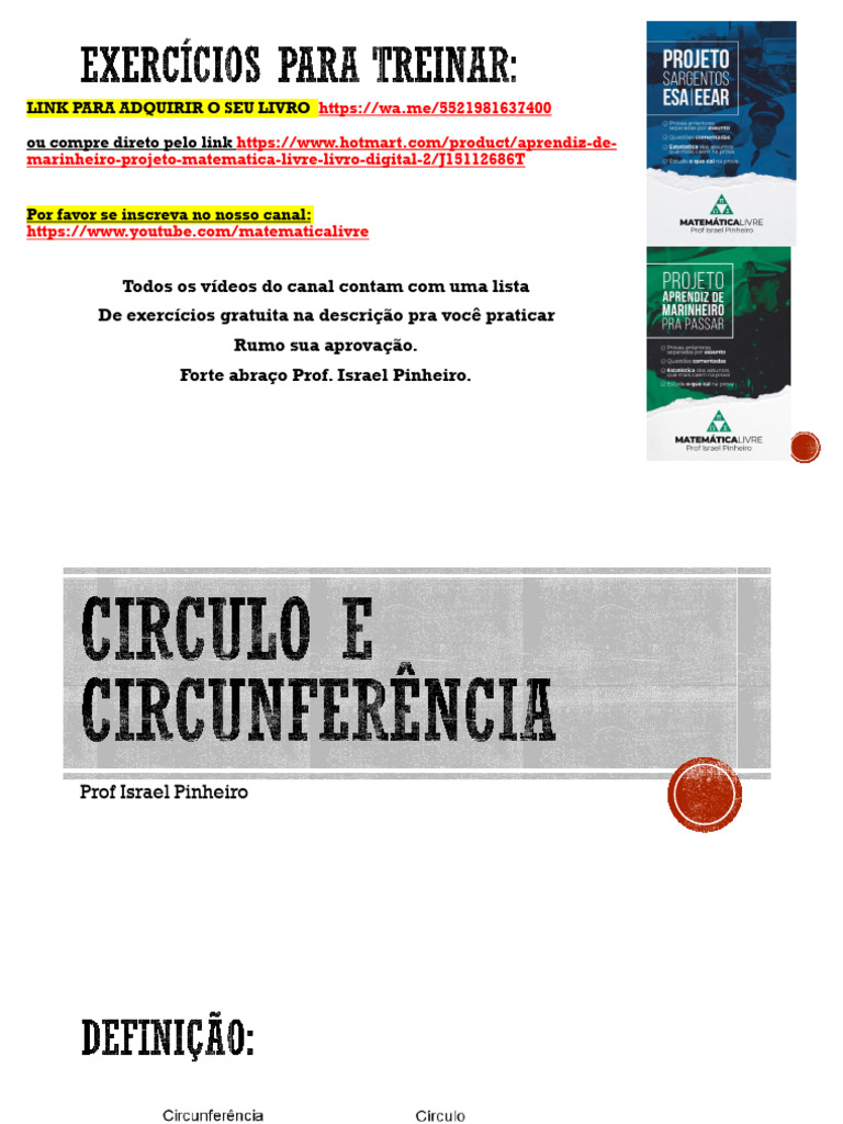 Circulo e Circunferencia 1 - Matematica Livre | PDF