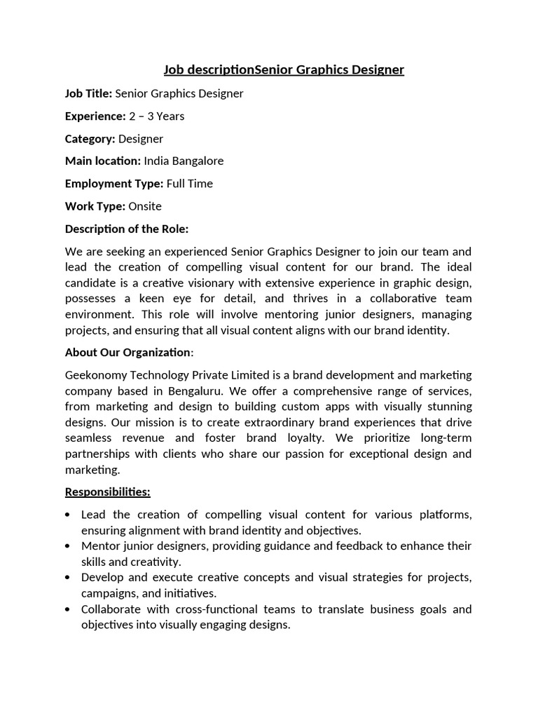 Senior Graphic Designer | PDF | Brand | Graphic Design Senior Graphic Designer | PDF | Brand | Graphic Design