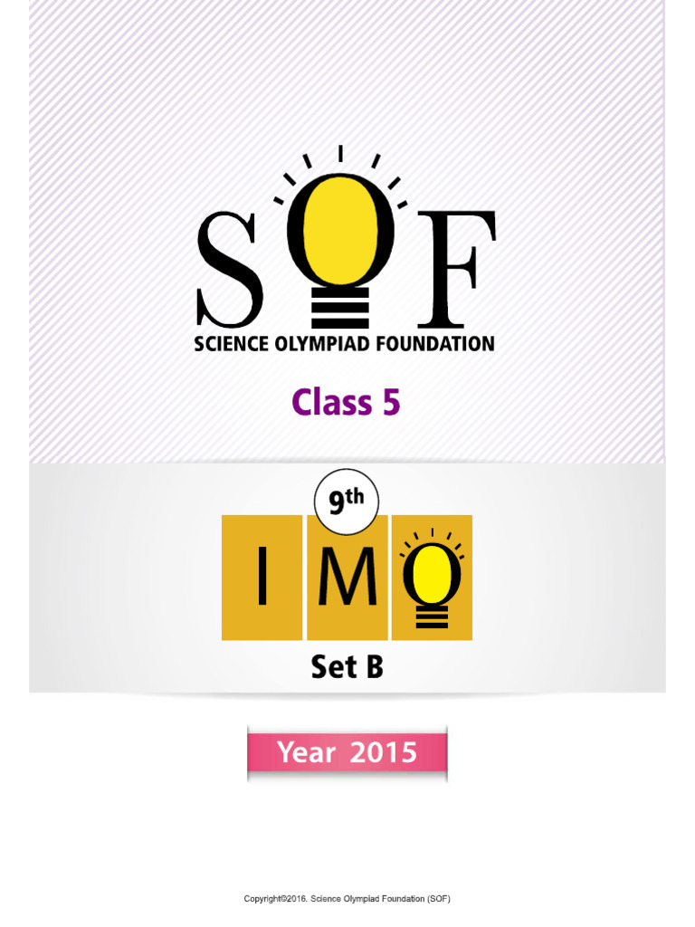 IMO Class 5 - 2015 - Set B - L1 | PDF