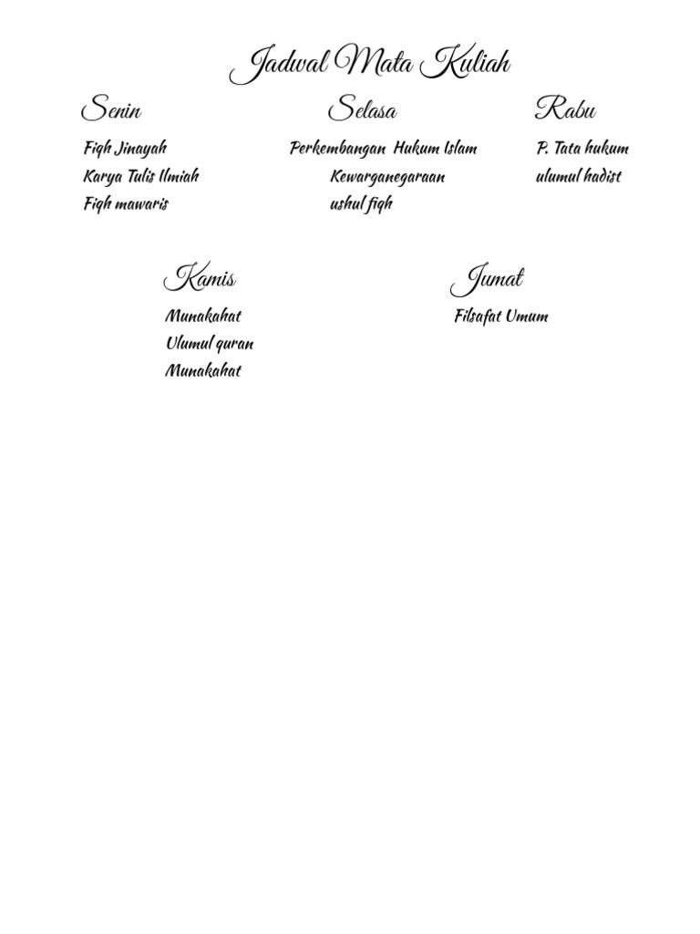 Jadwal Matkul | PDF