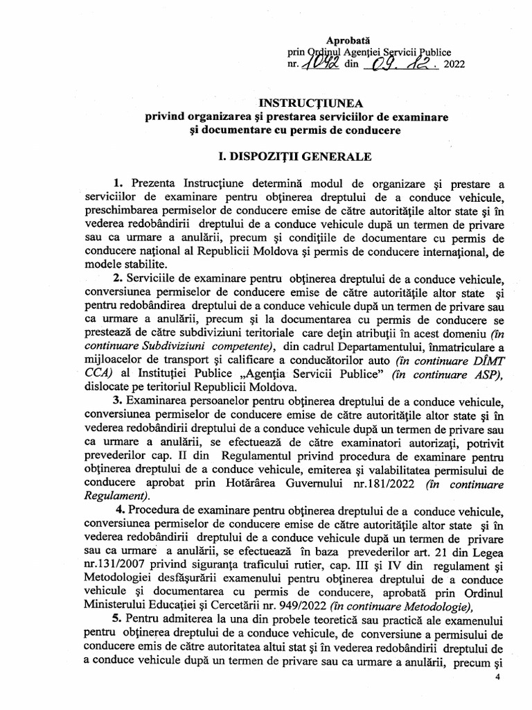Instructiunea Ordin Ne 1042 091222 | PDF