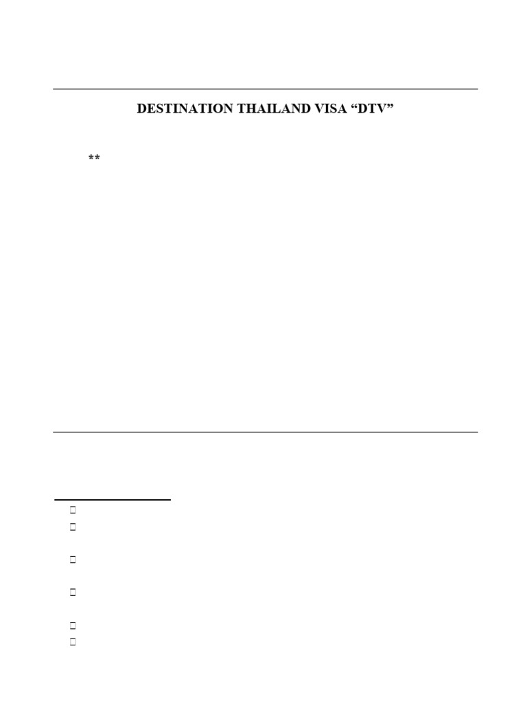 Thai Visa Application For DTV | PDF | Travel Visa | Passport