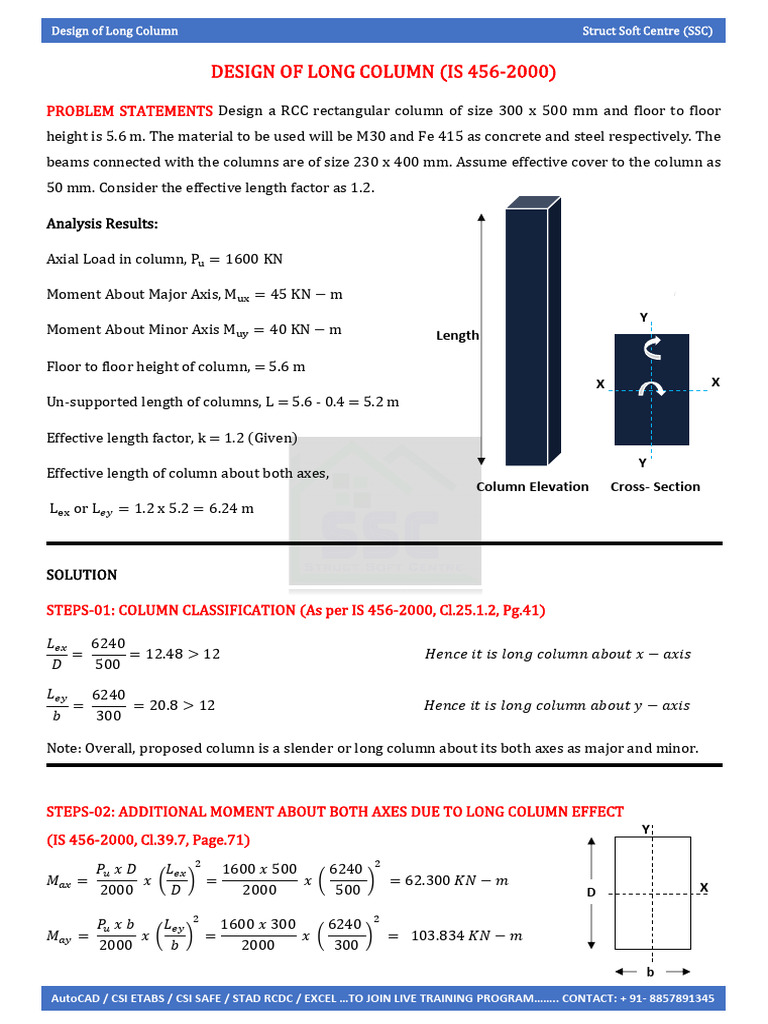 ? Download PDF (Design of Bi-Axially Loaded Long Column) | PDF | Column ...