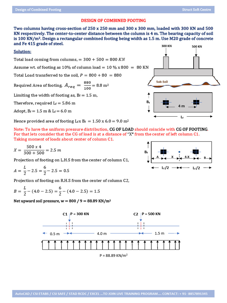 ? Download PDF (Combined Footing Design) | PDF | Mechanical Engineering | Civil Engineering