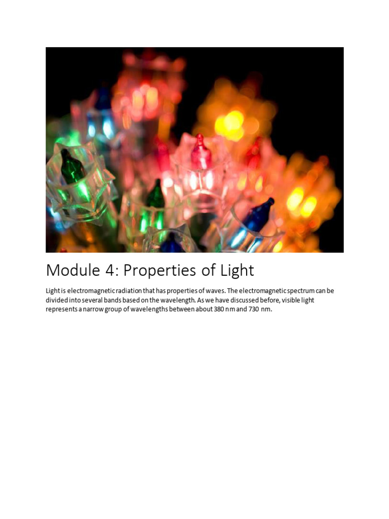 Module 4 - Properties of Light | PDF | Light | Refraction