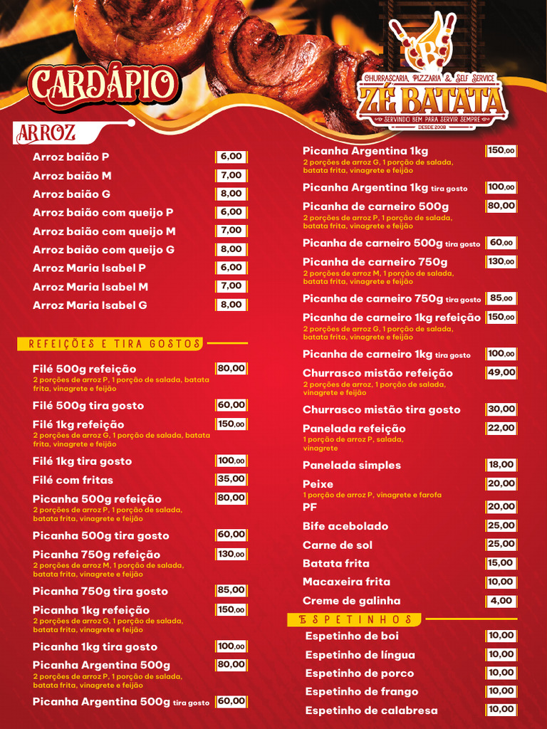 Cardápio Variado de Churrasco e Lanches | PDF | Cachorro-quente | Alimentos