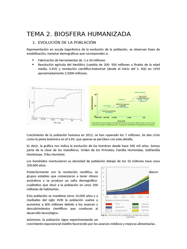 Evolución y Desafíos de la Población Humana | PDF | Biodiversidad ...