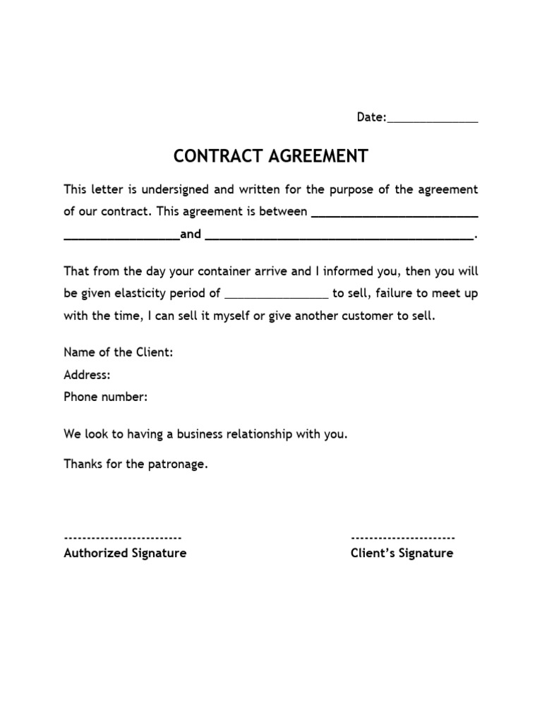 The Letter of Contract Agreement Business | PDF | Law