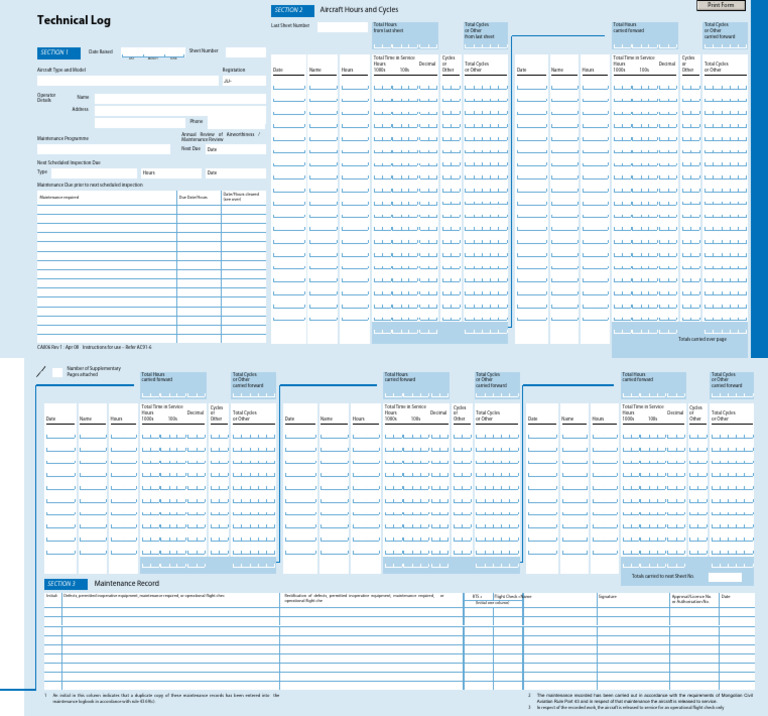CA006 R.1 1 Technical Log | PDF | Airliner | Aerospace