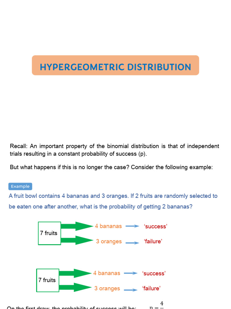 Probability Distribution - Hypergeometric Distribution | PDF | Variance ...