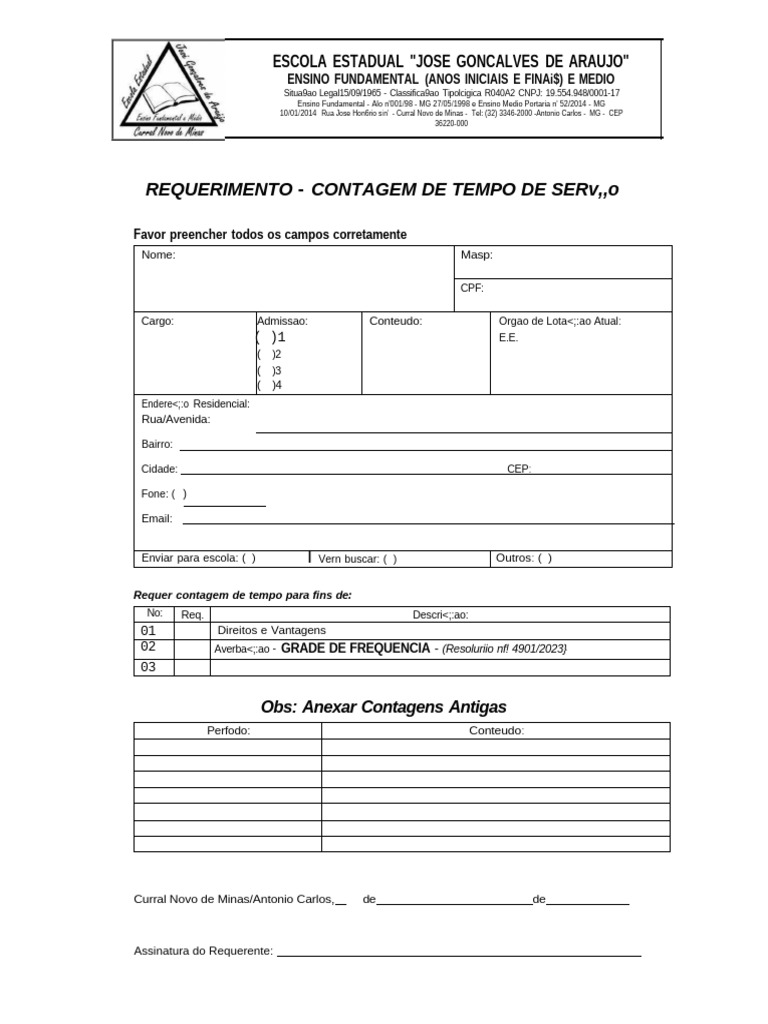 Requerimento Contagem de Tempo | PDF