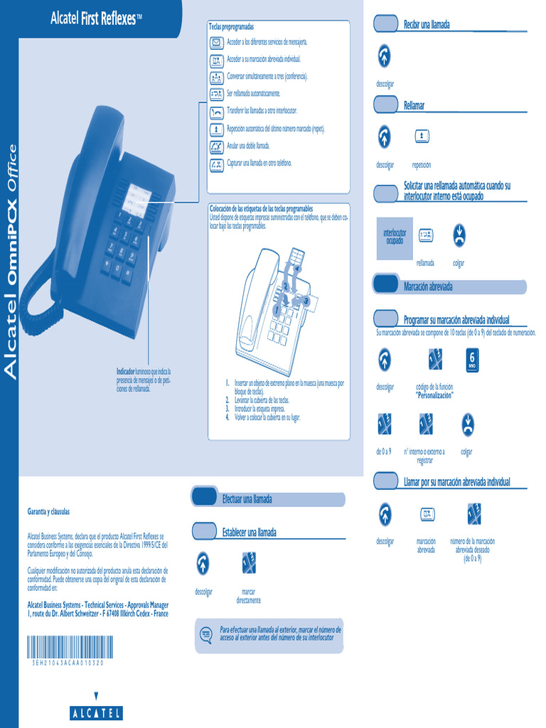 Guía de uso Alcatel First Reflexes | PDF | Informática