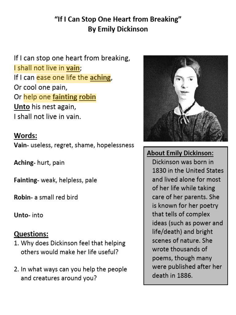 Emily Dickinson's Poem on Compassion | PDF