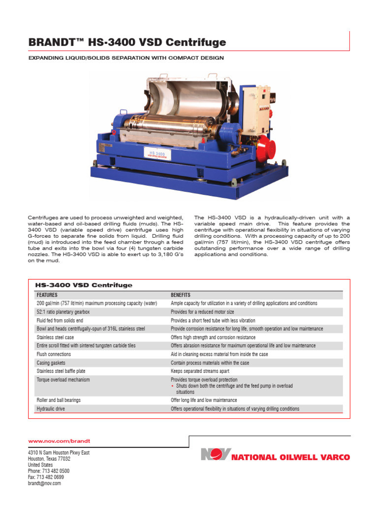 Brandt HS 3400 VSD.PDF | PDF | Drilling | Pump