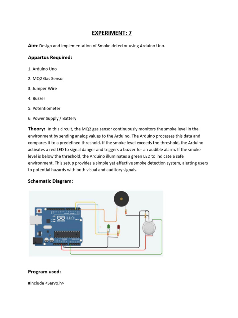 Smoke Detector Experiment2 | PDF | Arduino | Sensor