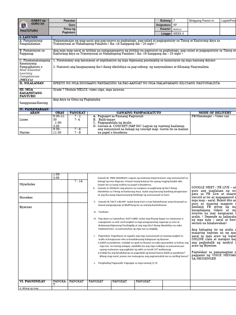 Gabay Sa Guro q3 w4 (1) | PDF