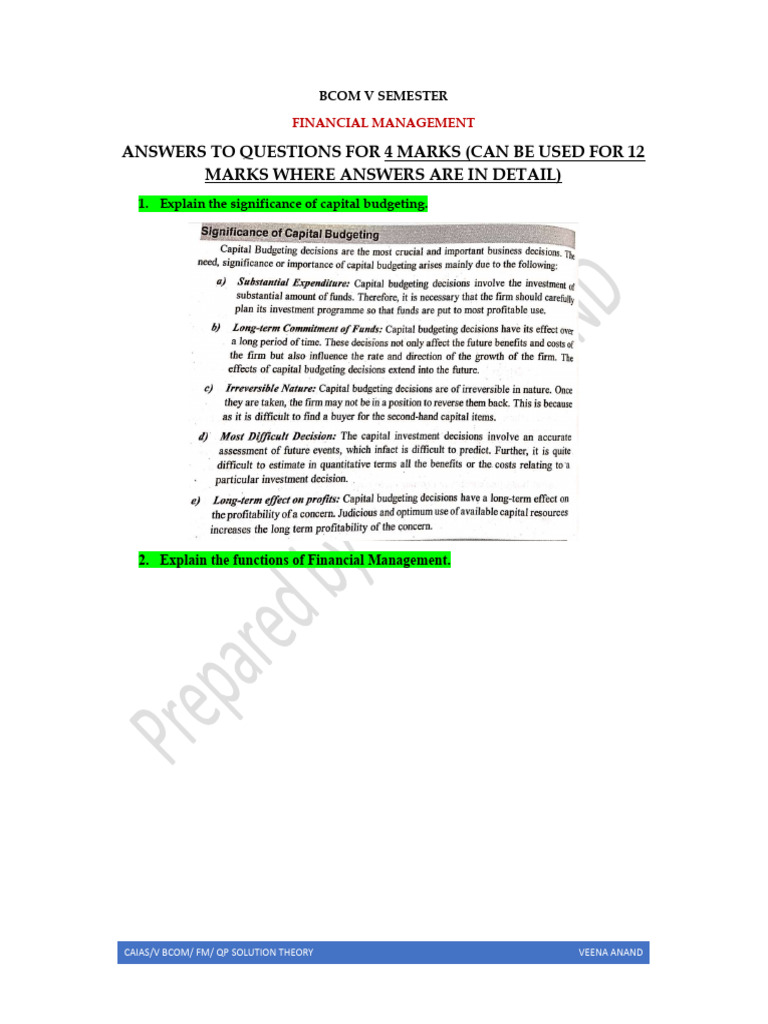 FM SHARED THEORY FOR 4 MARKS | PDF