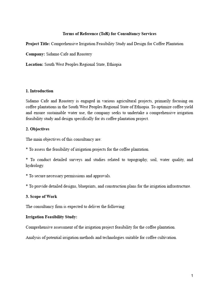 Terms of Reference (ToR) For Consultancy Services | PDF | Hydrology ...