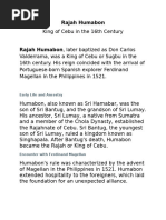 Rajah Humabon: Cebu's Historical Leader | PDF | Spanish Empire | Age Of ...