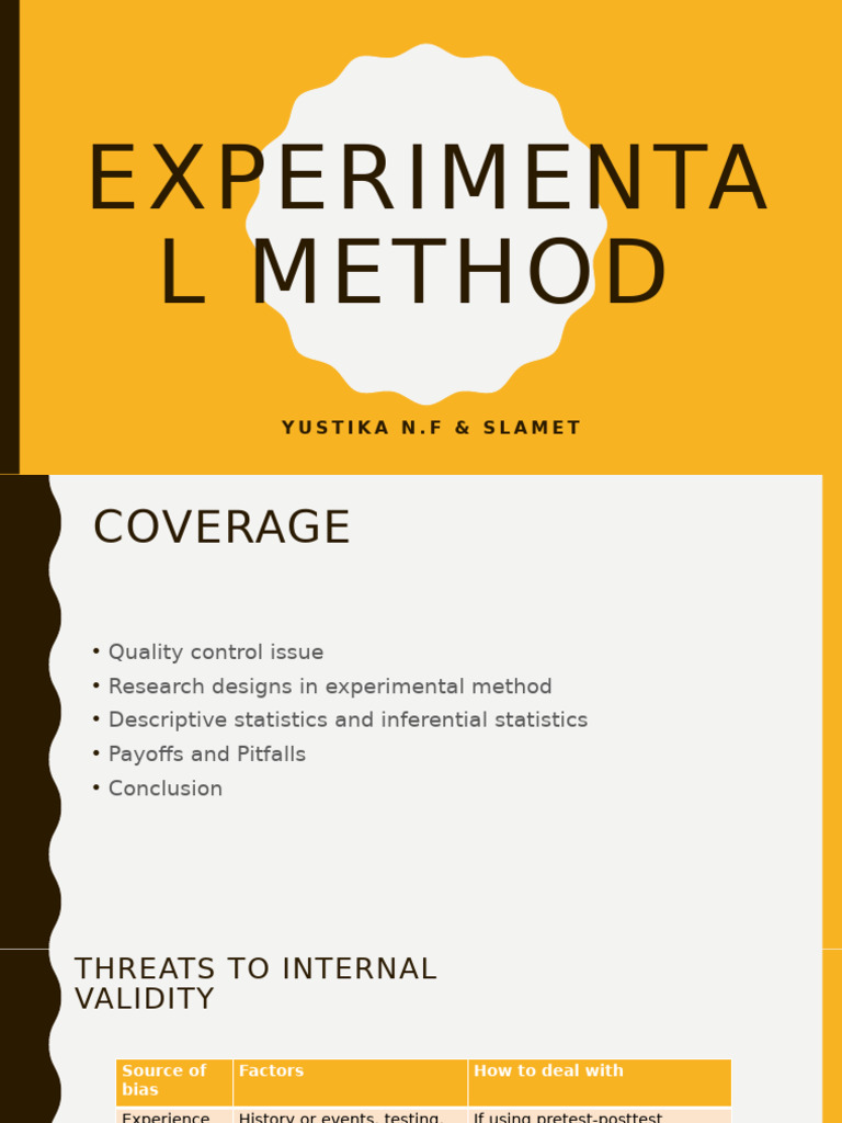 MEETING 3 (TYPES OF EXPERIMENTAL RESEARCH) | PDF | Statistics | Experiment