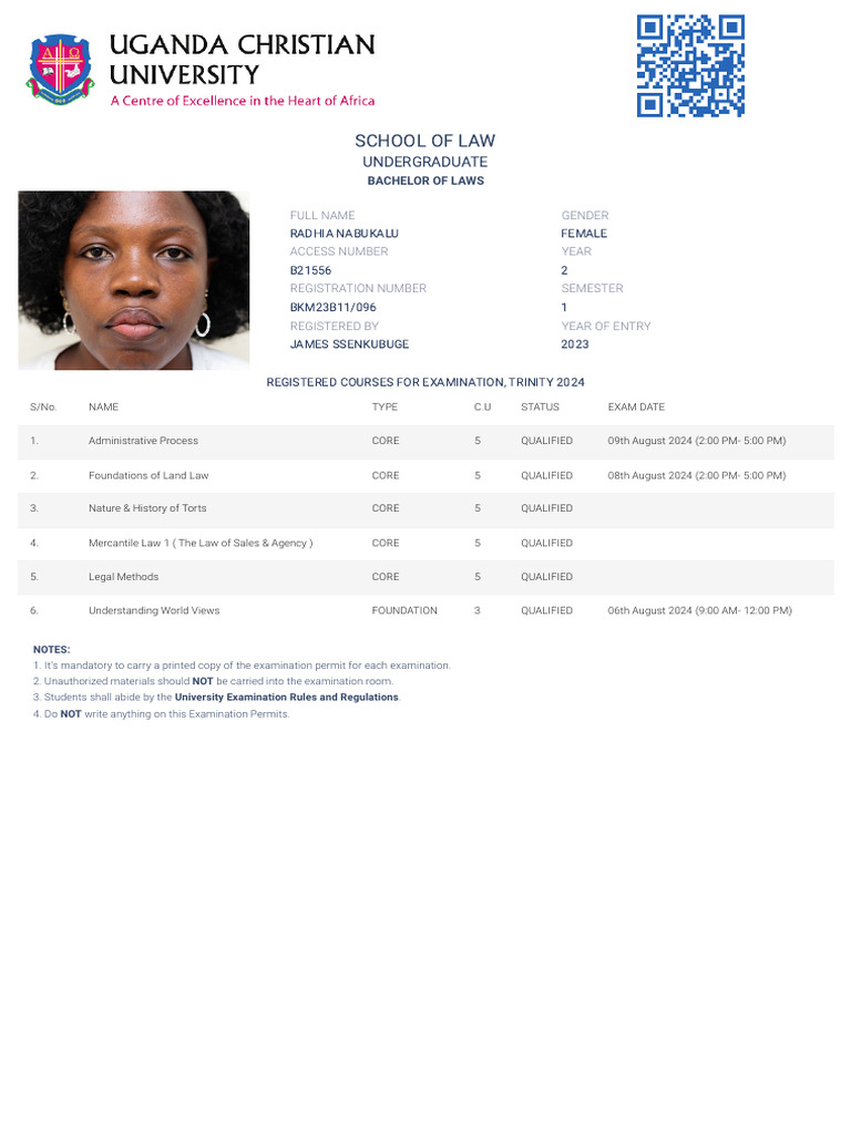 Examination Permit | PDF