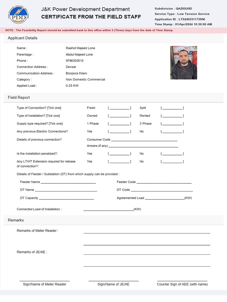 FieldReportTemplate LTS240331173956 | PDF | Electric Power | Electrical ...